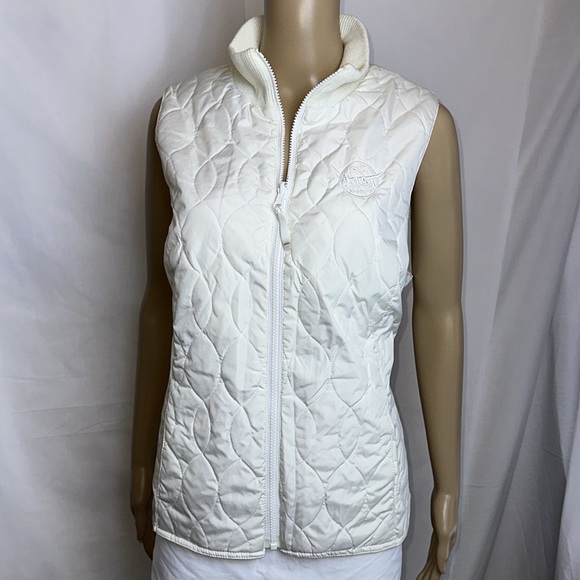 Devon Jones | Jackets & Coats | Devon Jones White Quilted Vest Sz Lg ...
